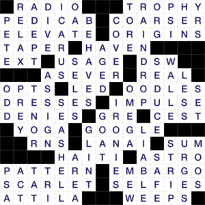 Daily Commuter Puzzles - Daily Commuter Crossword Answers